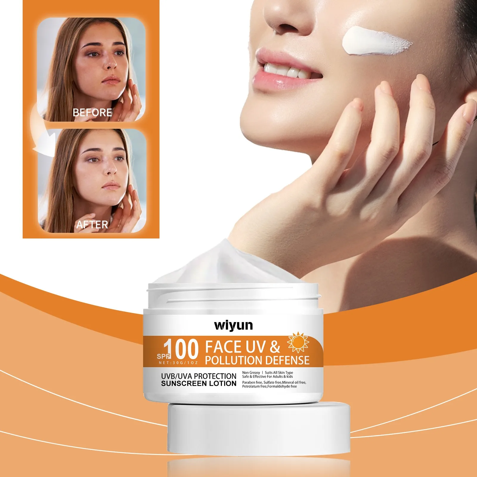 SPF100-Sunscreen-Mild-Oil-Free-Solar-Blocker-Skin-Whitening-Cream-Anti ...