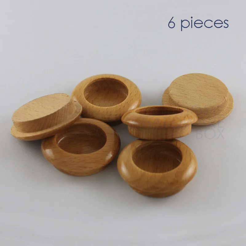 6 pcs wooden flush pocket finger pull round 1.5" 38mm sliding door ...