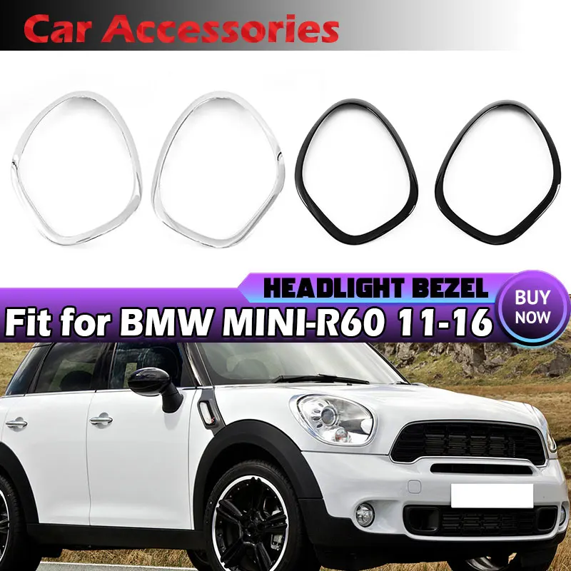 Headlight-Trim-Ring-Bezel-Fit-For-MINI-R60-Cooper-Countryman-2011-16 ...