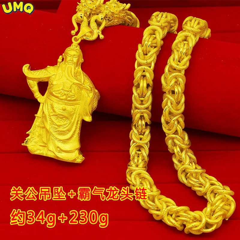 Plated-100-Real-Gold-24k-999-Necklace-Male-Colorless-Large-999-Chain ...