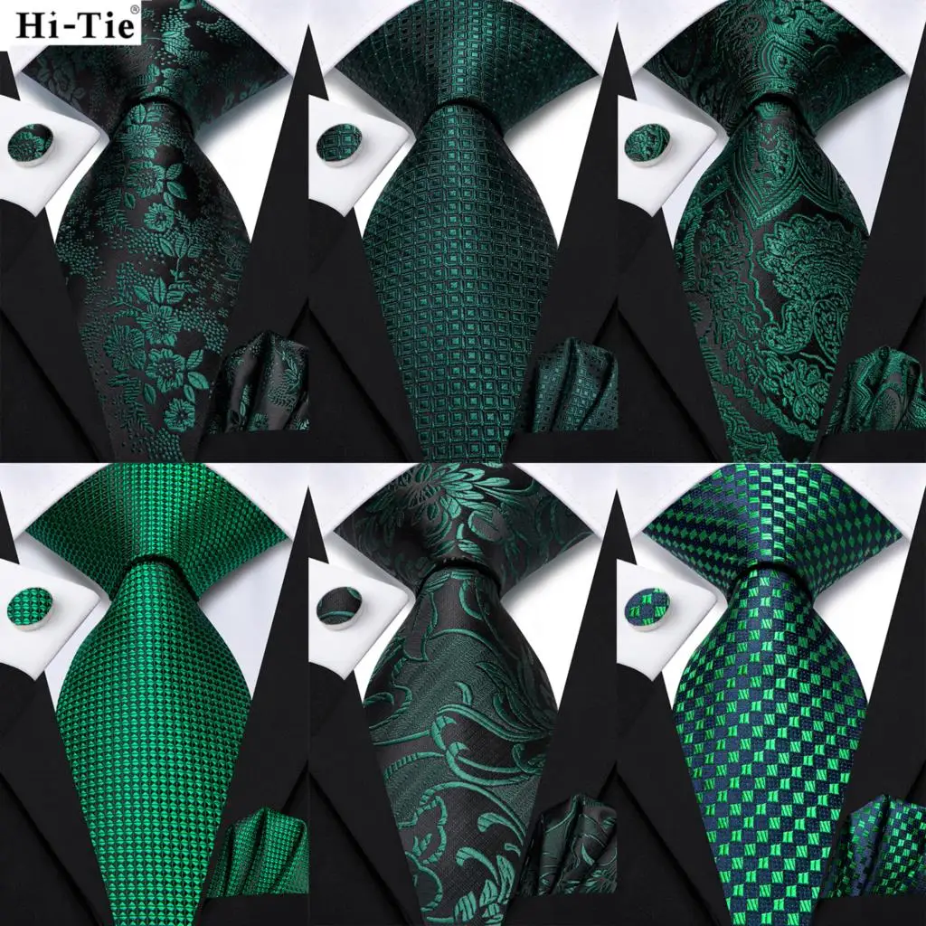 Hi-Tie-corbata-de-seda-Psialey-verde-oscuro-para-hombres-corbata ...