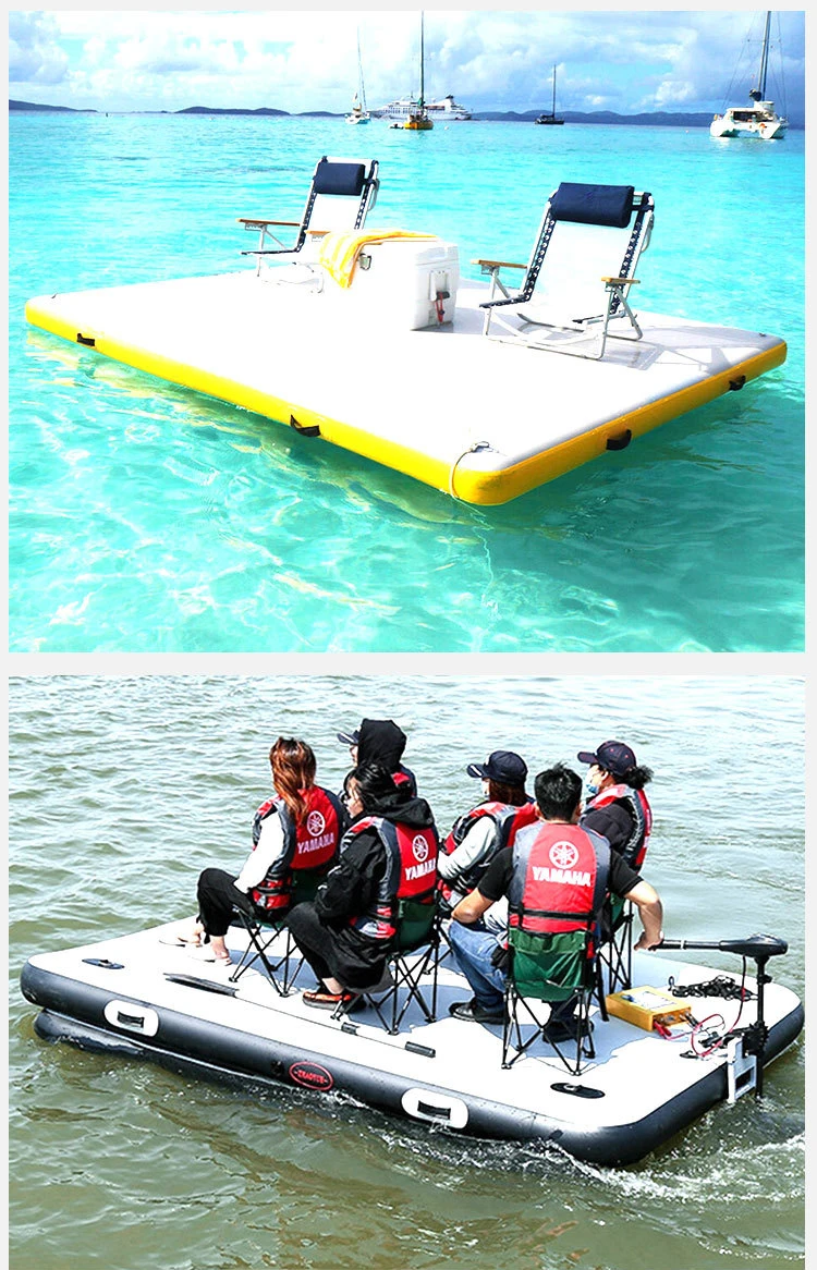 Inflatable Floating Row Pool Rafts Inflatable Floating Platform Fishing ...