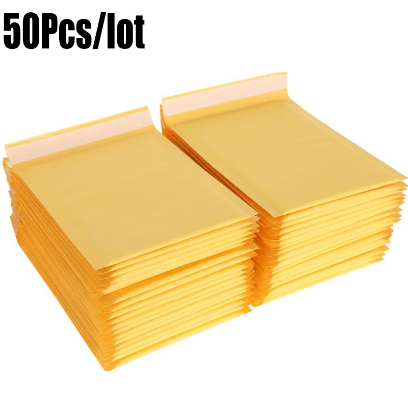 50PCS-Kraft-Paper-Bubble-Envelopes-Bags-Bubble-Mailing-Bag-Mailers ...