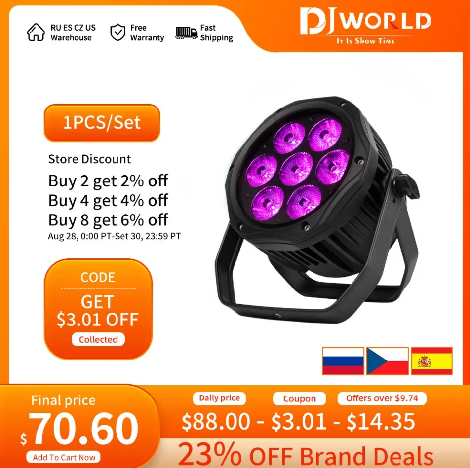 Imperme-vel-LED-Par-Light-RGBW-e-UV-IP65-ao-ar-livre-DMX-Stage-Effect ...