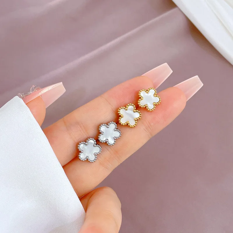 European-And-American-Fashion-Flower-Shaped-Titanium-Steel-Earrings ...