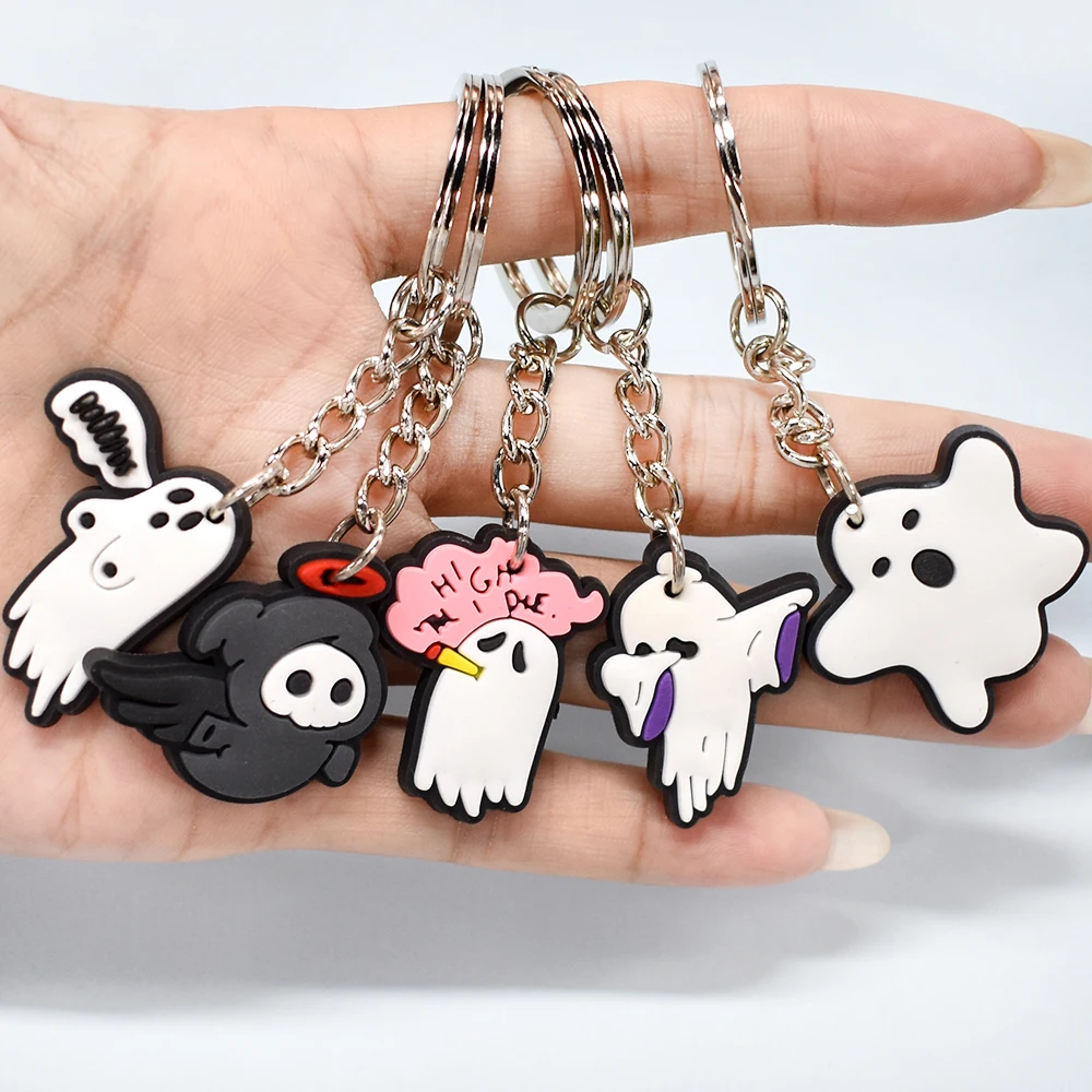 1PCS-PVC-halloween-keychain-ghost-keyring-clown-keyframe-suitable-for ...
