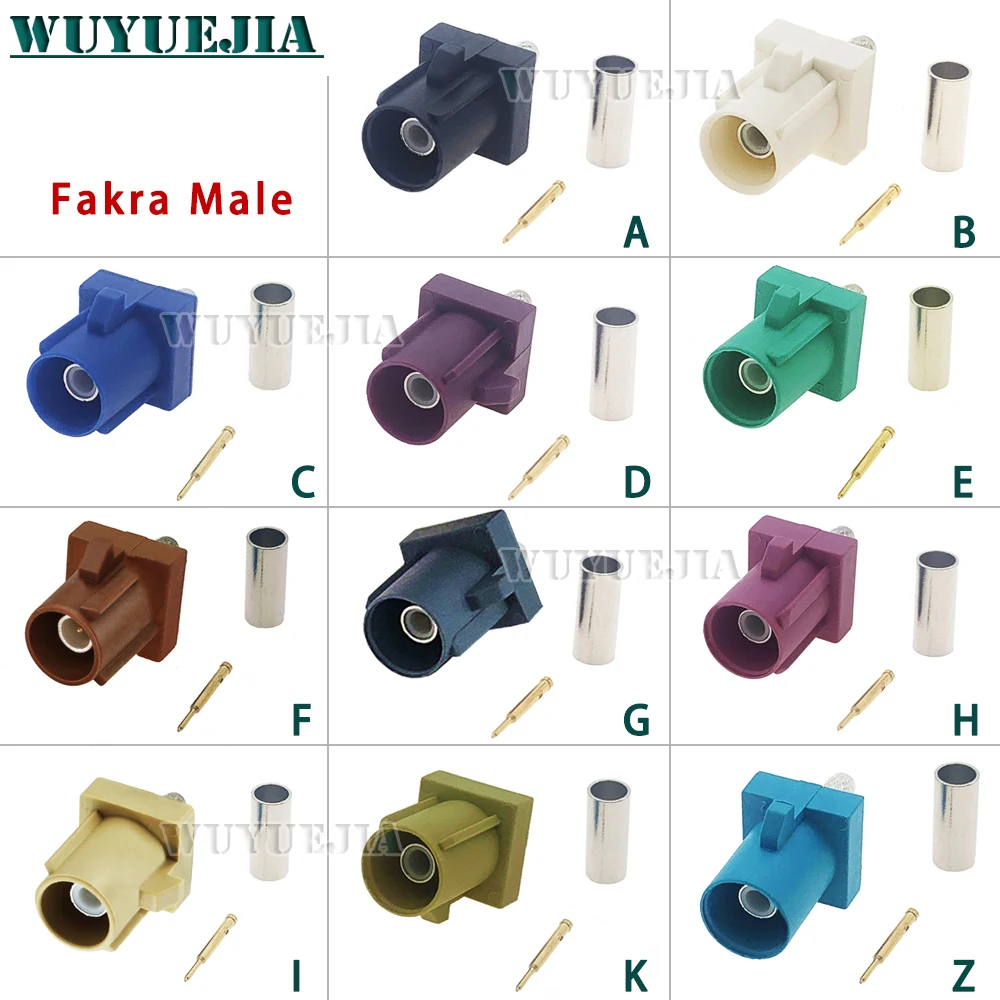 1Pcs-Fakra-Male-Plug-Connector-Soldering-RF-Coaxial-Wire-Connectors-for ...