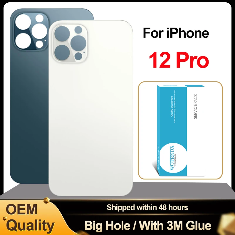 OEM-Back-Glass-For-iphone-12-Pro-Back-Battery-Cover-Rear-Door-Big-Hole ...