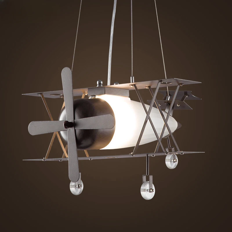 American-Retro-Industrial-Style-Aircraft-led-Kids-Iron-Pendant-Light ...