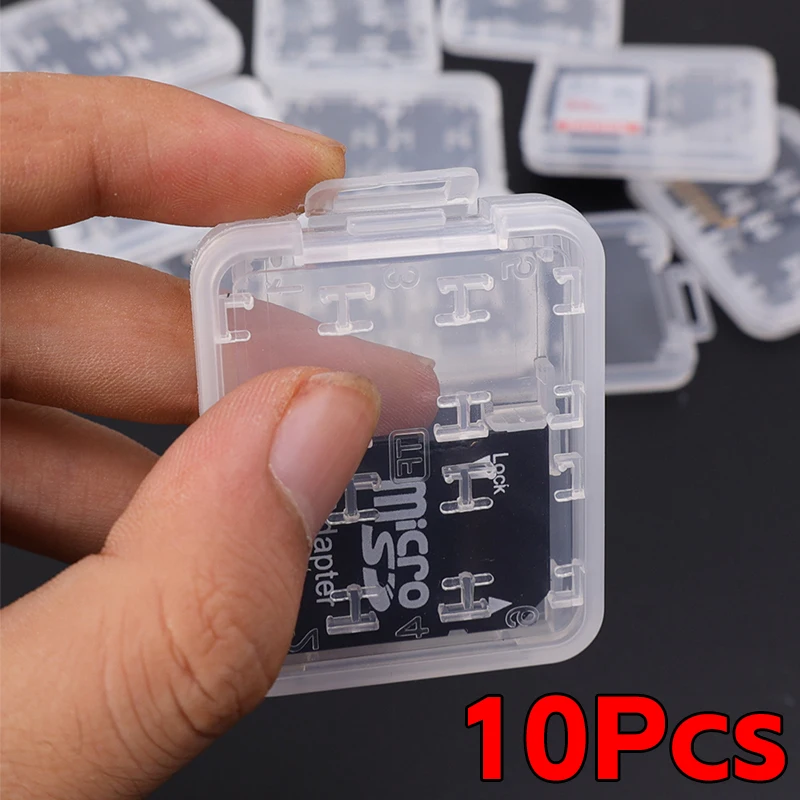 10-1Pcs-Plastic-Transparent-Mini-Protector-Box-for-SD-SDHC-TF-MS-Sim ...