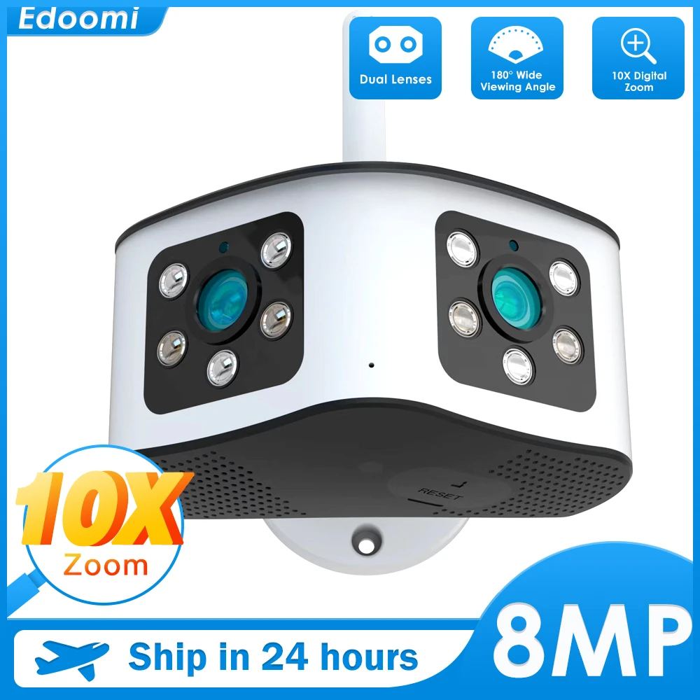 4K Dual Lens 6MP 8MP 180° Ultra Wide Angle Panoramic Wifi Fixed ...