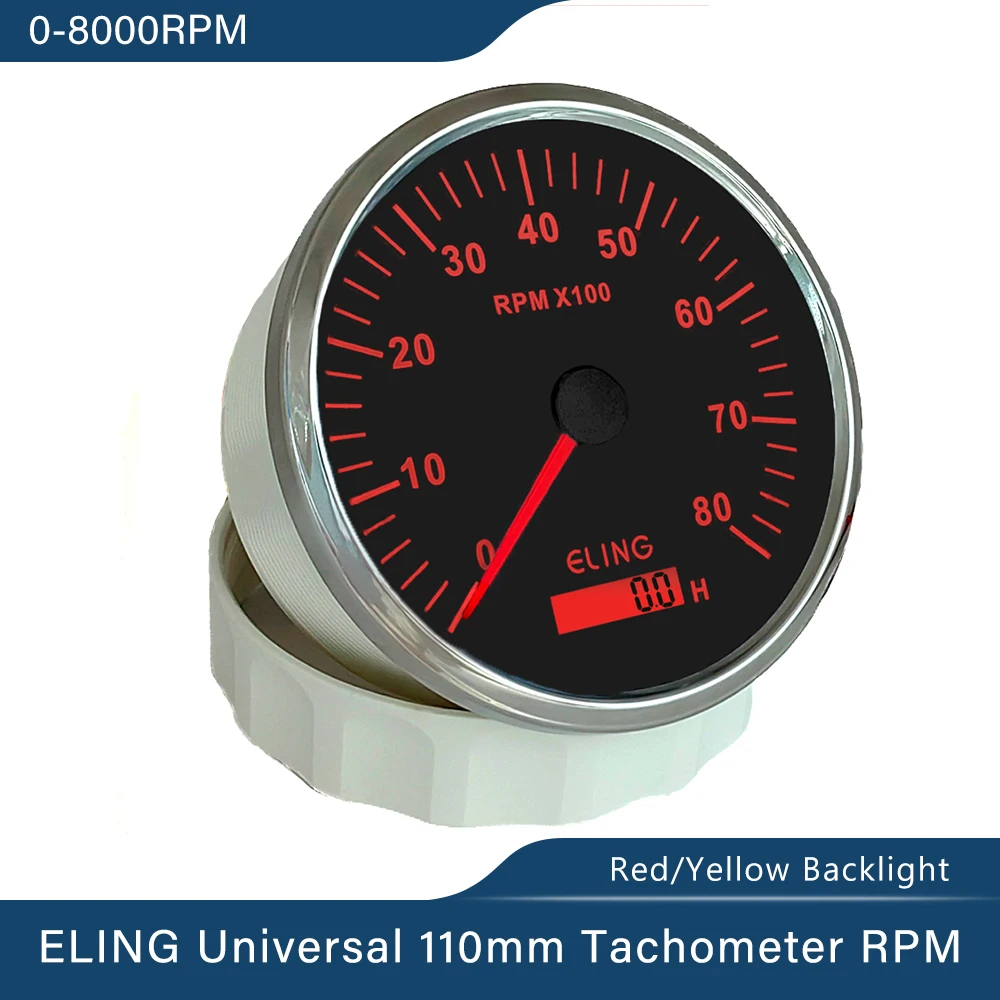 ELING-Newest-Waterproof-110mm-Tachometer-0-8000RPM-for-Car-Truck-Boat ...