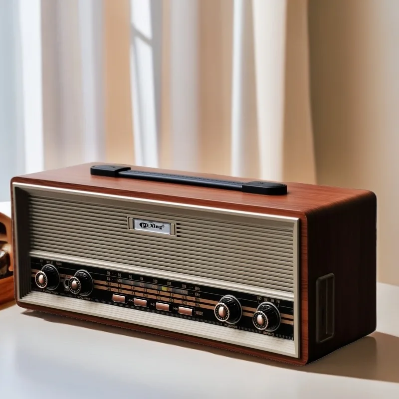 Rechargeable-Vintage-Home-Wooden-AM-FM-SW-Multiband-Radio-Old-Portable ...