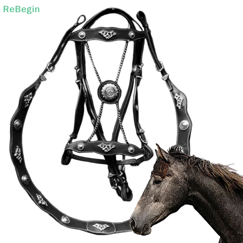 1PC-for-Horse-PU-Leather-Halter-And-Lead-Ropes-Comfortable-Ergonomic ...