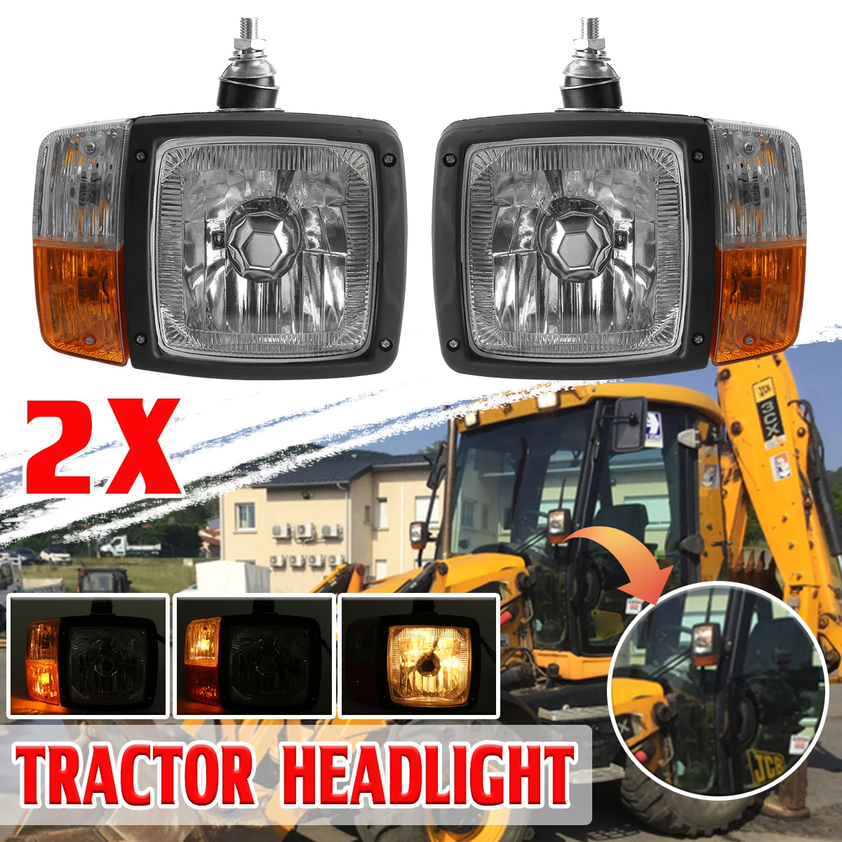 Universal-24V-Tractor-Headlights-For-MTZ-82-Hi-Lo-Beam-Turn-Signal ...