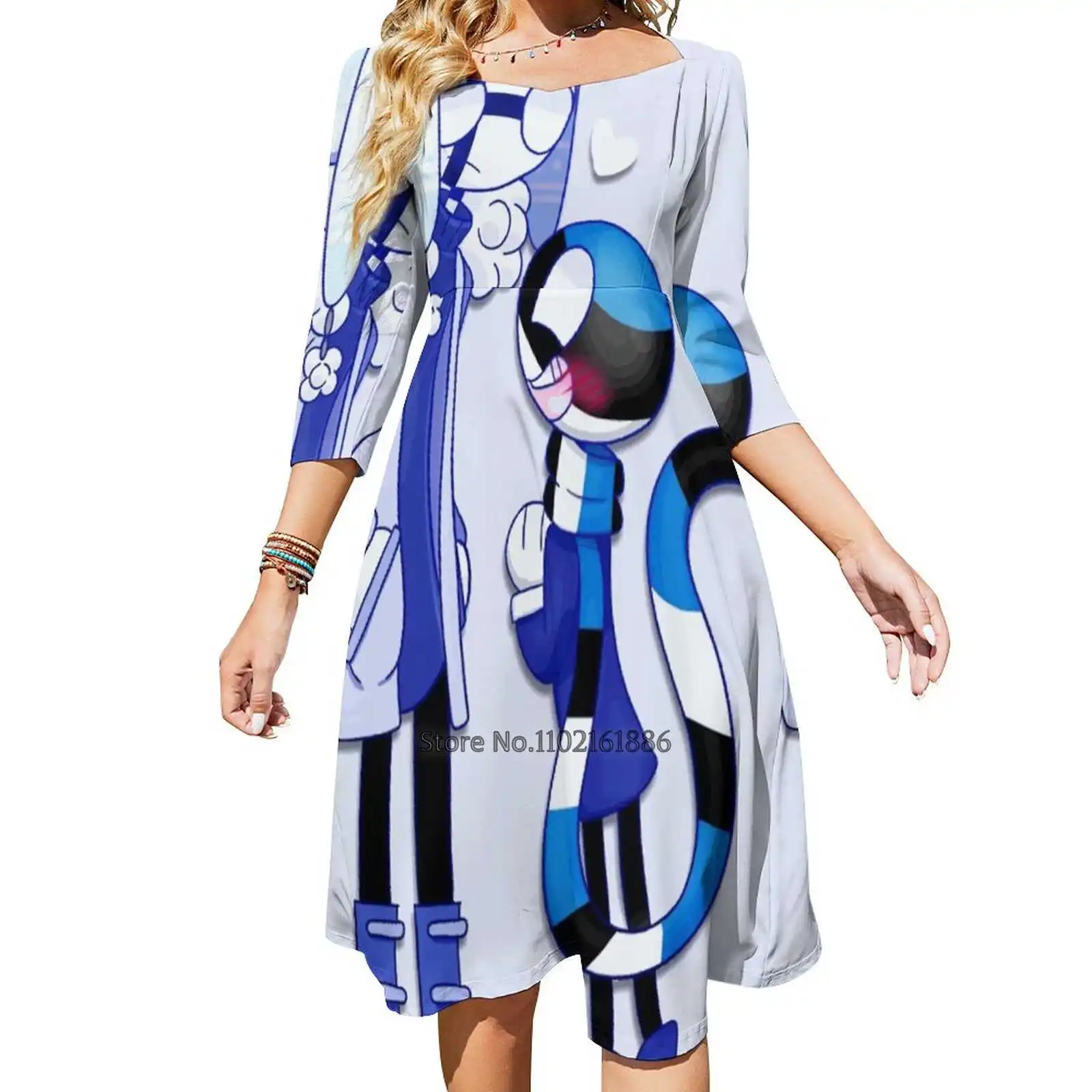 Countryhumans-Finland-X-Estonia-Square-Neck-Dress-Back-Lacing-Backless ...