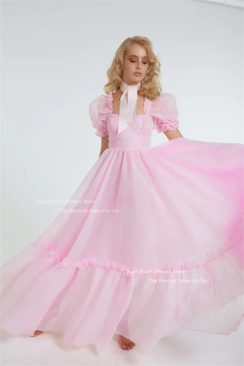 Selkie Blush Pink Short Evening Dresses Simple Organza Sweetheart Prom ...