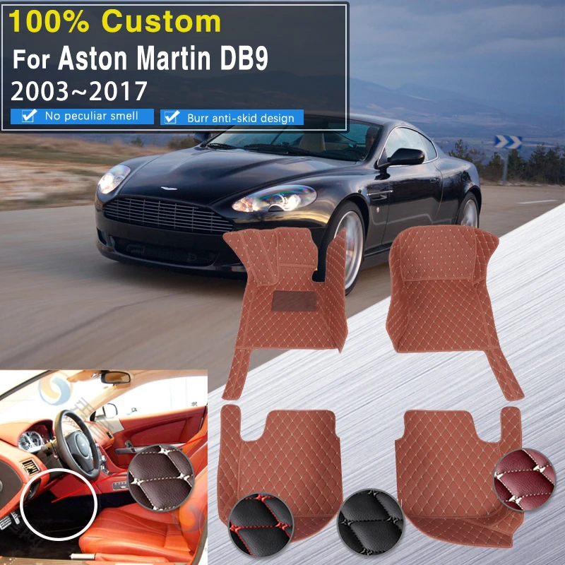 Floor Mats For Aston Martin DB9 2003~2017 4seat Waterproof Leather Car ...