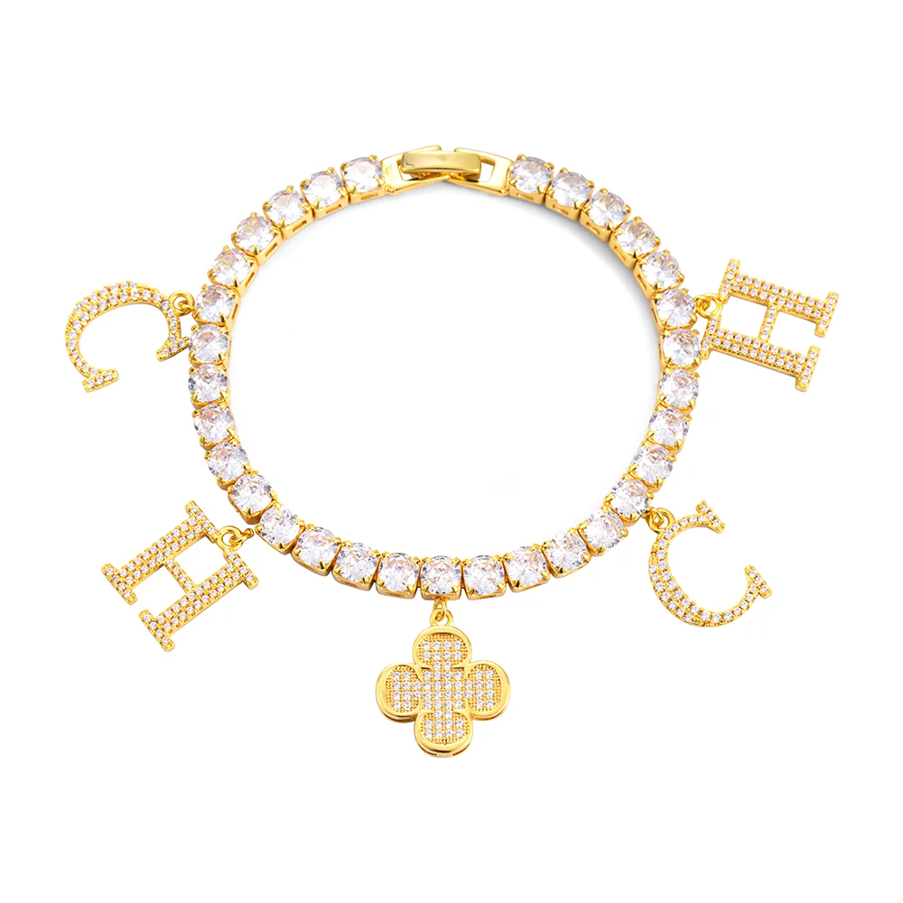 CHILN-HENA-nico-alfabeto-brillante-encanto-pulseras-de-las-mujeres-de ...