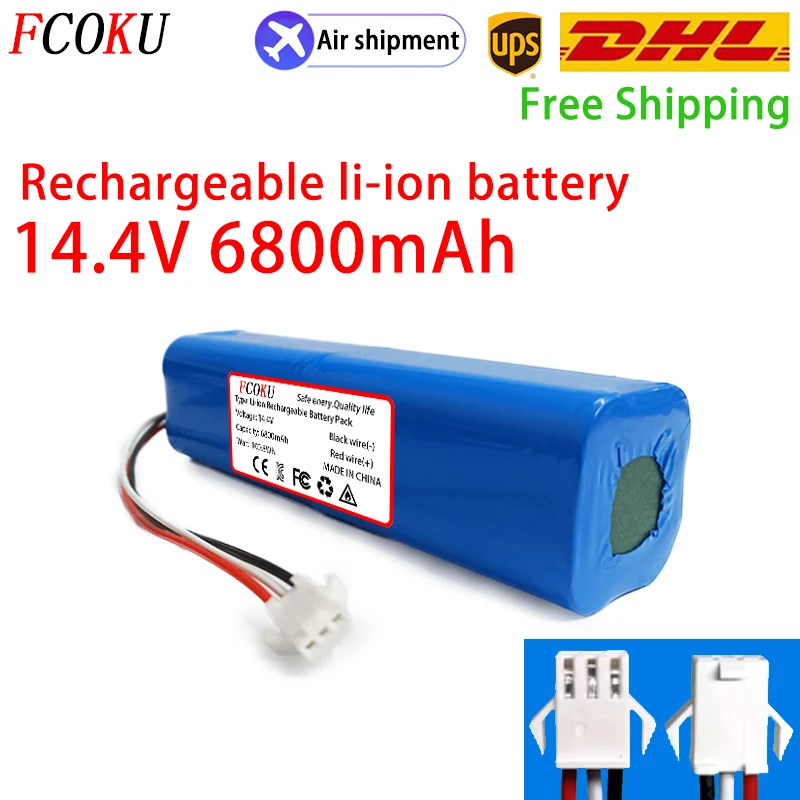 New H18650CH-4S2P 14.4V 6800mAh Battery 4INR19/66-2 For Robot Vacuum ...