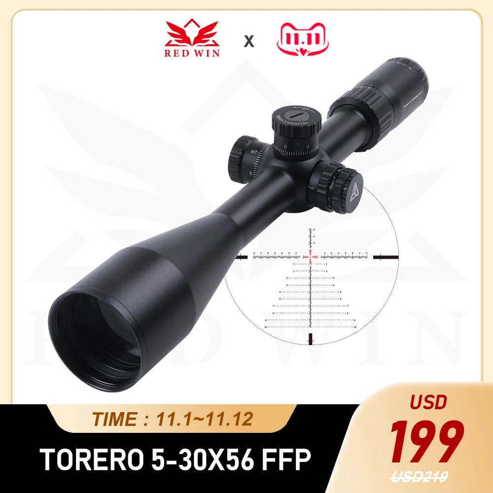 Red Win Torero Hd 5-30x56 Ffp Precision Rifle Scope Long Range 1/10mil High Profile Turret ...