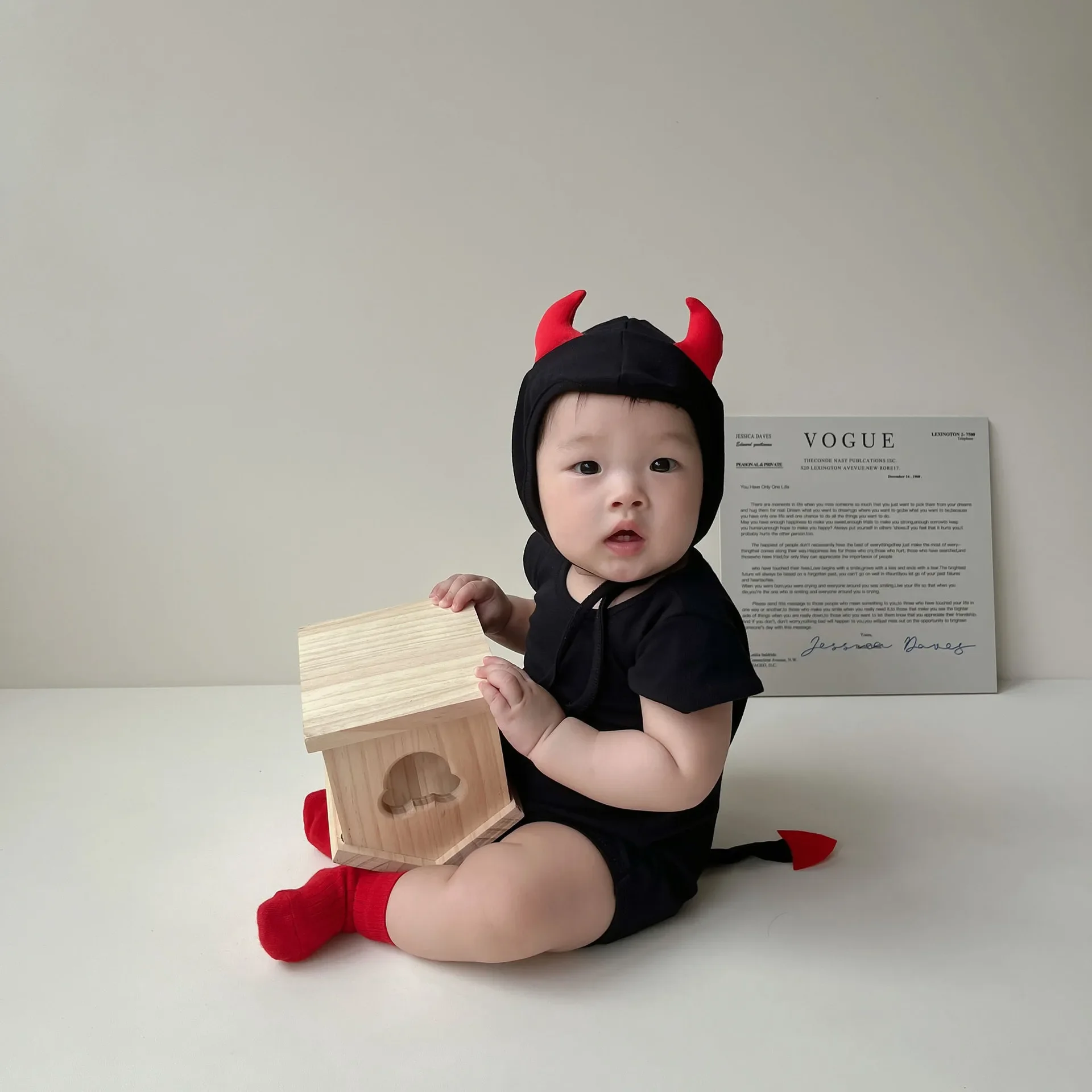 Baby Girls Boys Rompers Sets Little Devil Bodysuit Sleeveless Jumpsuits ...