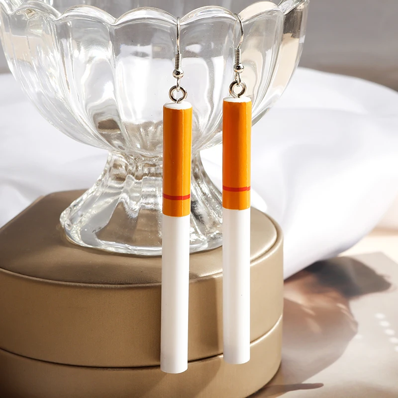 Personalized Simulation Cigarette Earrings Fashion Creative Funny ...