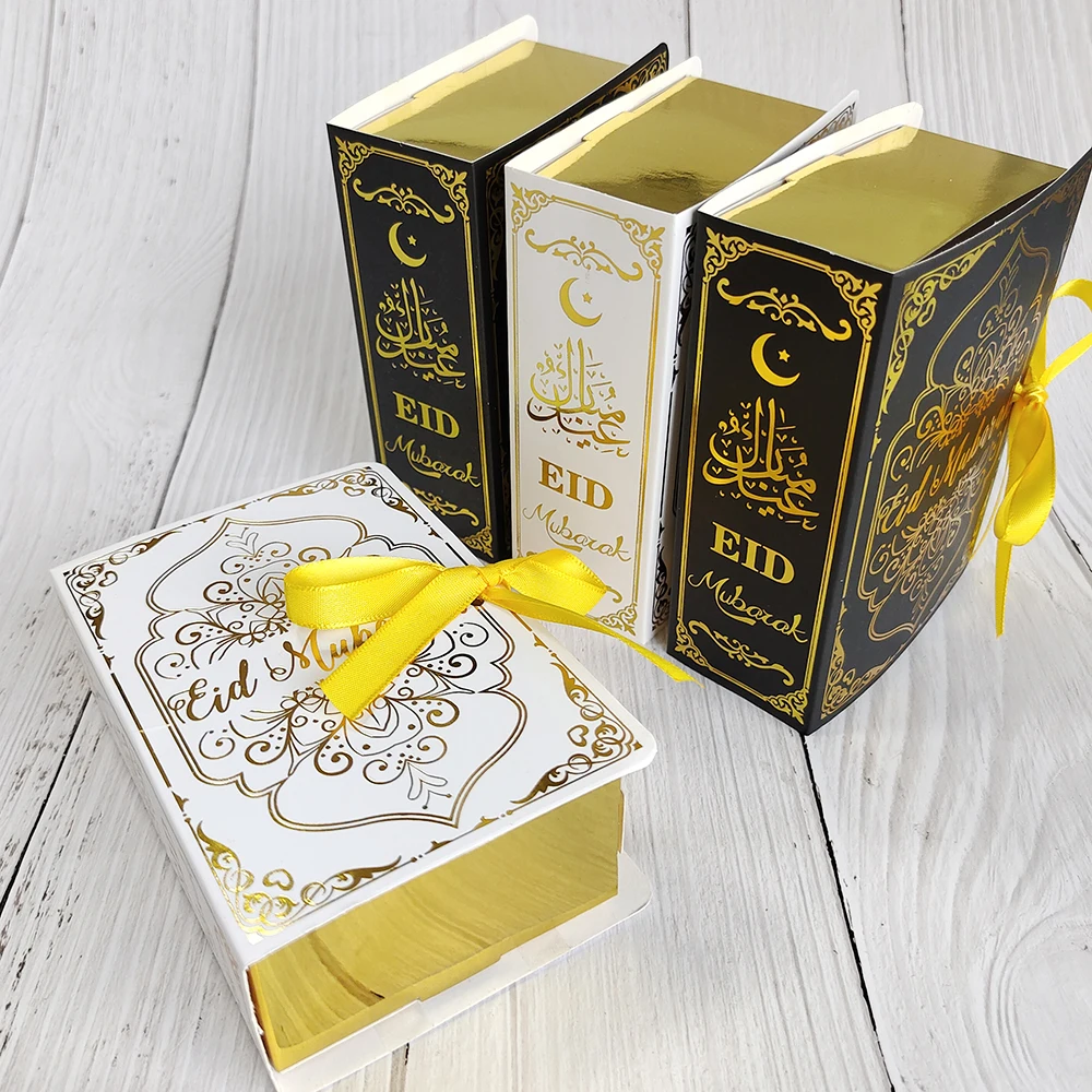 4Pcs Ramadan Gift Boxes Quran Book Shape Candy Cookie Boxes Muslim Eid ...
