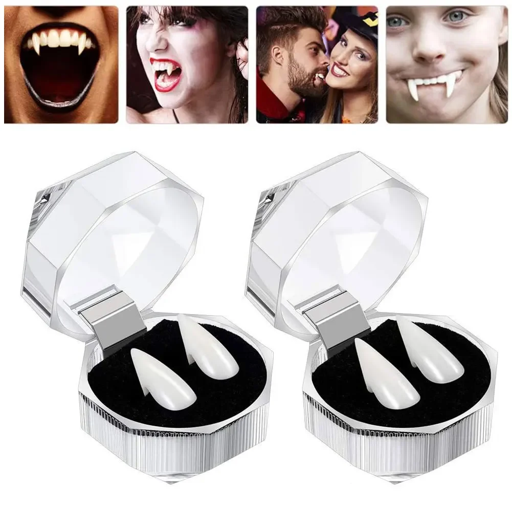 1 par de colmillos de dientes de vampiro para Halloween, accesorios ...