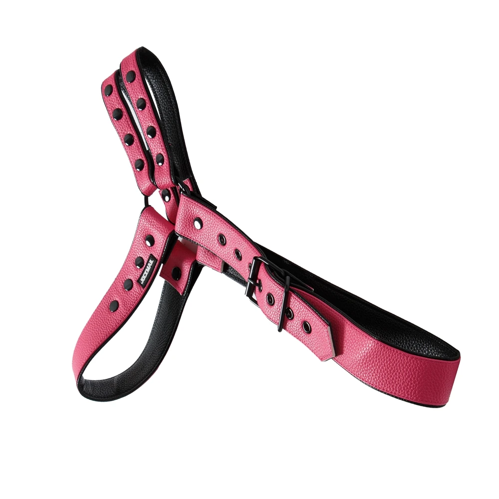 Men-s-Leather-Tri-Harness-Chest-Armor-Buckles-Adjustable-Size-Jockstrap ...