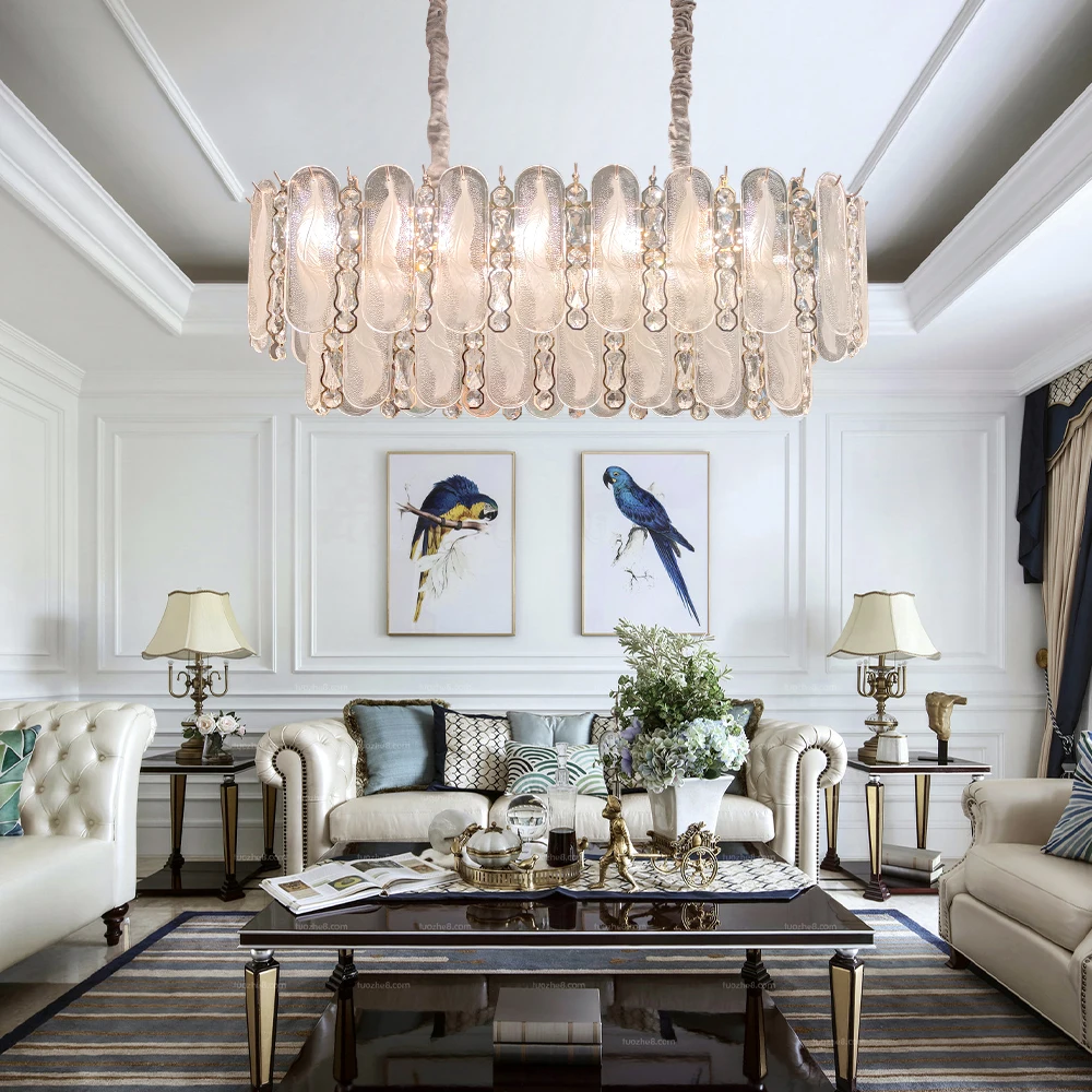 Luxury Large Crystal Chandelier High Ceiling Vila Living Room Rose Gold ...