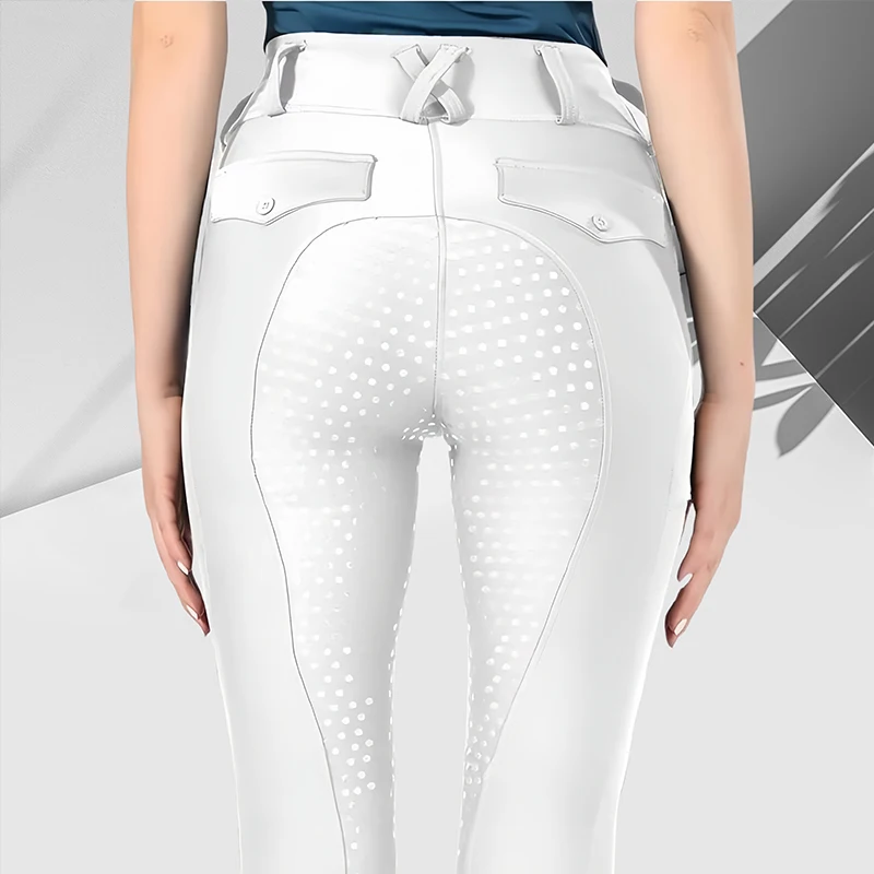 White-Horse-Riding-Pants-Women-Full-Seat-Silicone-Competition ...