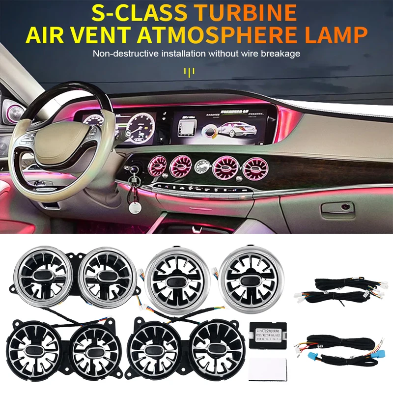7-64-Colours-LED-Air-Vent-Interior-Ambient-Light-For-Mercedes-Benz-W222 ...