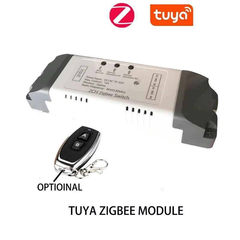 Tuya-Zigbee-Relay-Module-2-Channels-NO-NC-COM-DC-input-Optional-Remote ...