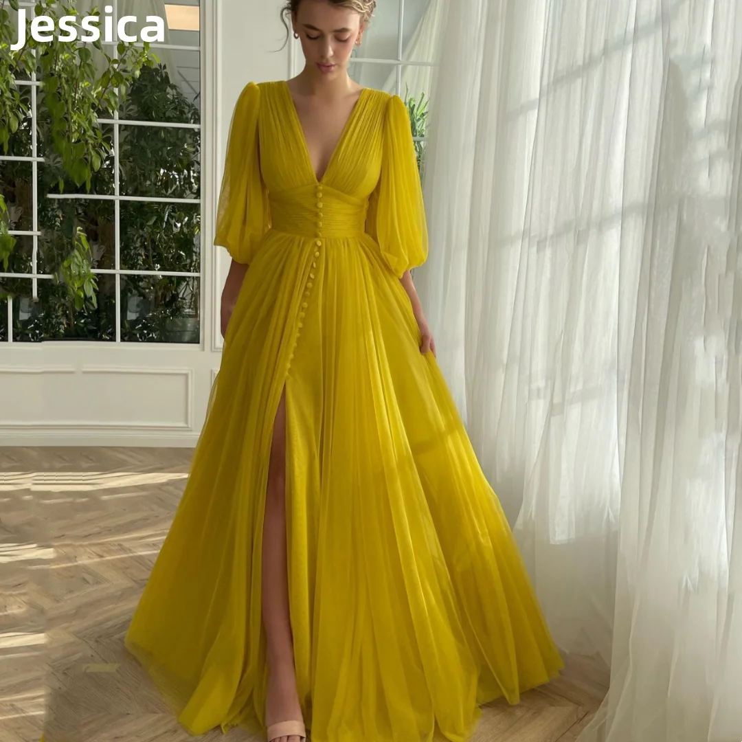 Jessica-Robes-de-Rhen-tulle-manches-longues-pour-dames-robes-de-soir-e ...