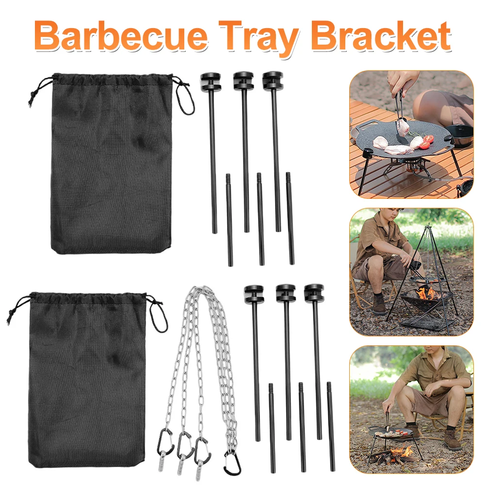 Detachable Grill Kit Vertical Tripod Grill BBQ Tray Support Triangular ...