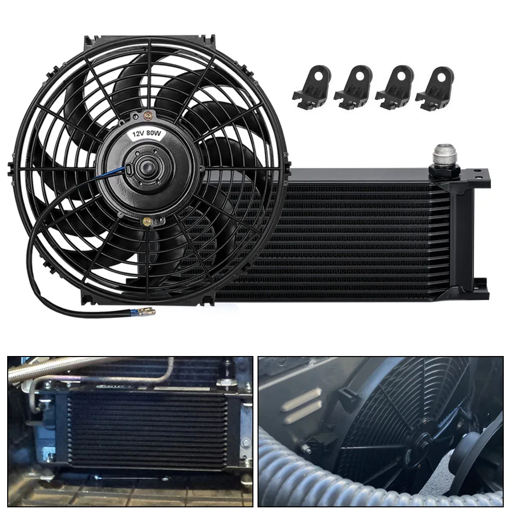 Universal-15-Rows-10AN-Universal-Engine-Transmission-Oil-Cooler-Fixed ...