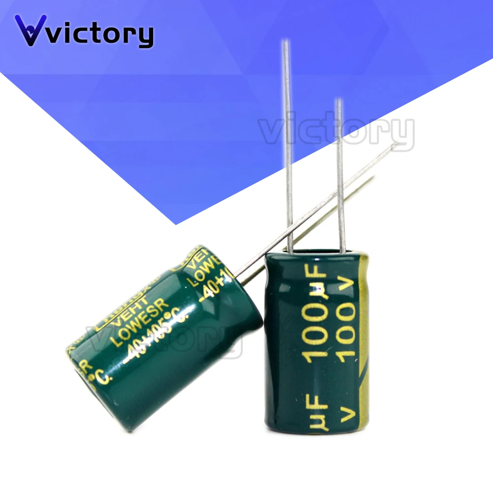 10 pcs Aluminum electrolytic capacitor 100 uF 100 V 10 * 17 mm 10 X ...