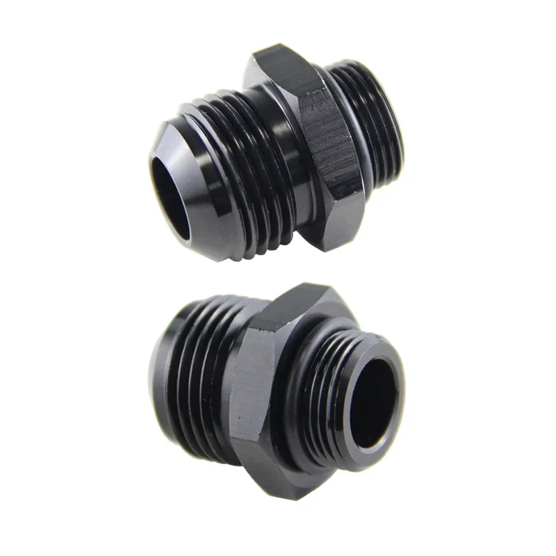 2PCS Straight Adapter Fitting For Oil Cooler O-ring Black Aluminum AN6 ...