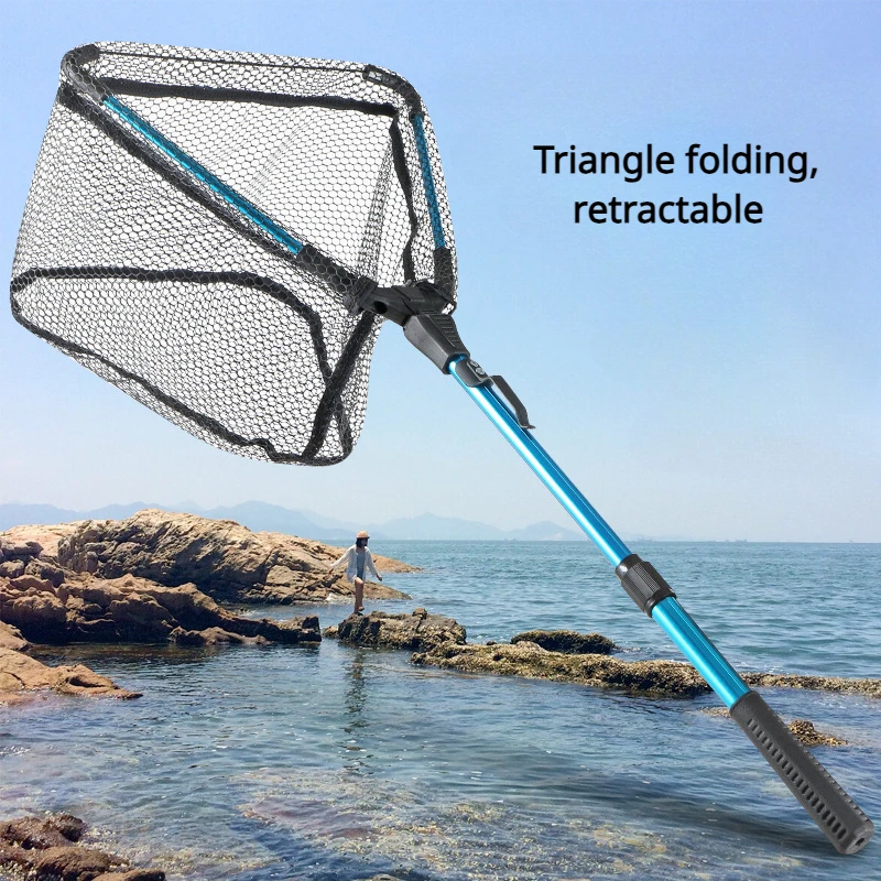 Floating-Fishing-Net-Rubber-Coated-Landing-Net-Pole-Easy-Catch-Release ...