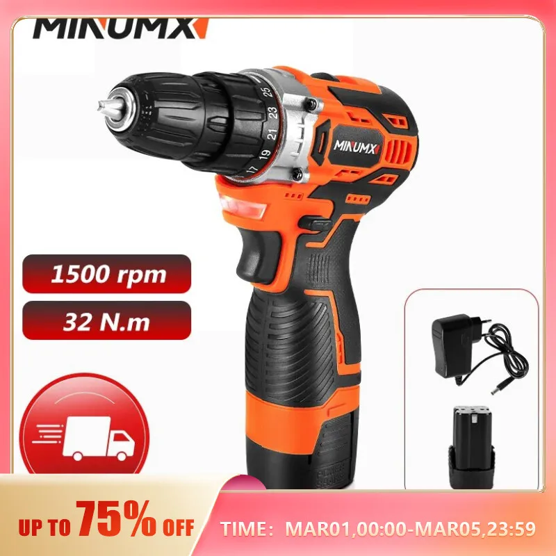 MINUMX-16V-Brushless-Electric-Drill-32N-m-Two-Speed-Cordless-Driller ...