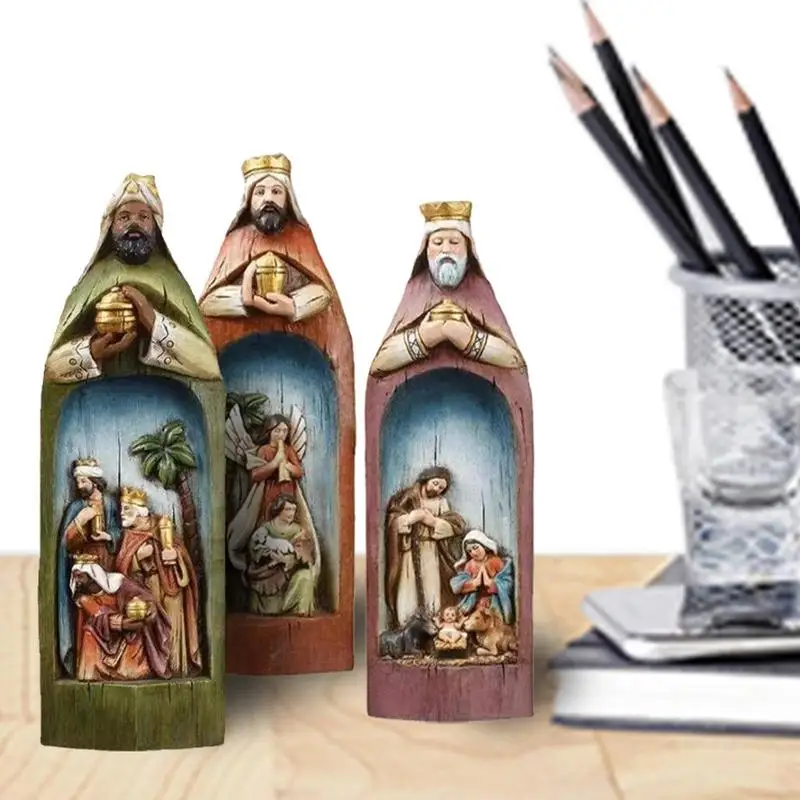 European-Nativity-Scene-Set-Holy-Family-With-Three-Kings-Statue ...