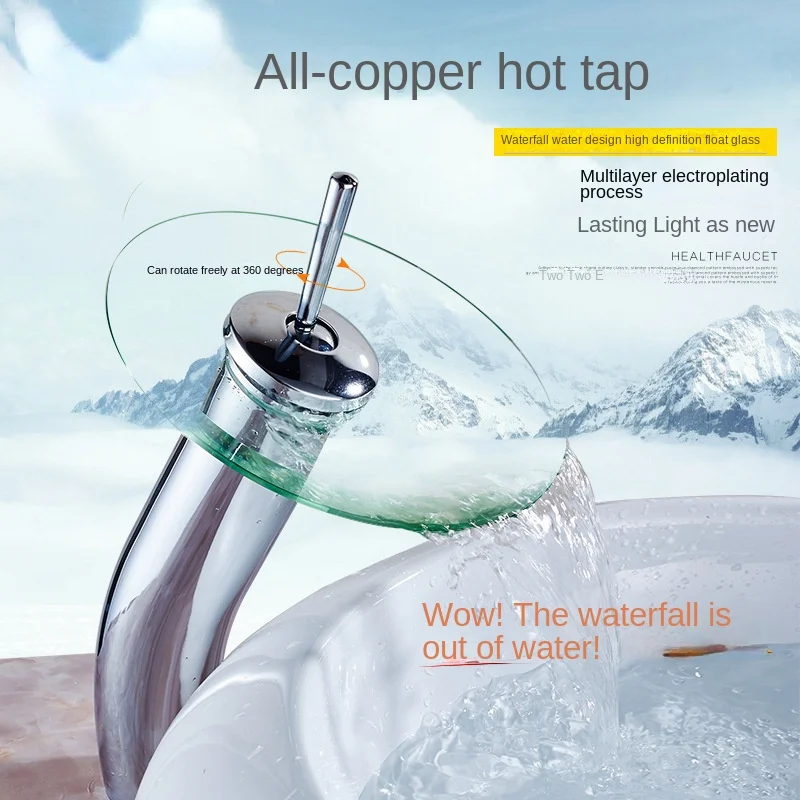 High-End-All-Copper-Cold-and-Hot-Waterfall-Glass-Faucet-Single-Hole ...