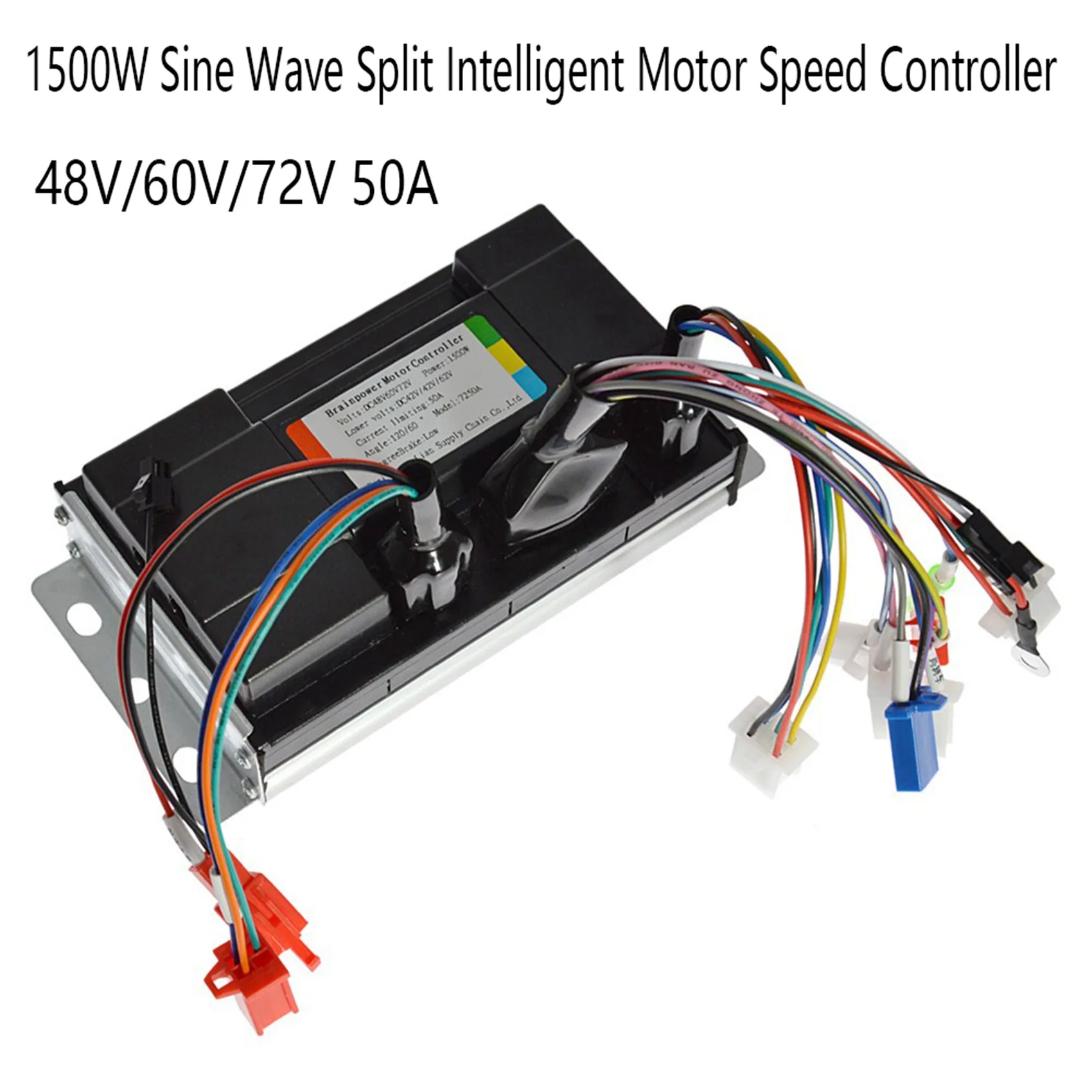 48V-60V-72V-50A-Electric-Bike-Controller-1500W-Sine-Wave-Split-Intelligent-Motor-Speed ...