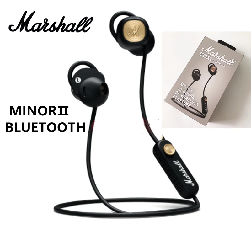 Marshall 오리지널 Minor II 무선 블루투스 이어폰, HIFI 인이어 베이스 이어 버드, 스포츠 헤드셋, 팝 록 ...