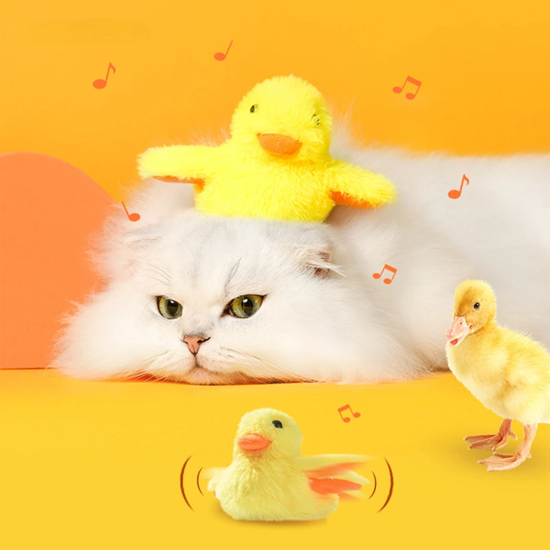 Smart-Flapping-Duck-Cat-Toys-Interactive-Electric-Plush-Toy-With-Catnip ...