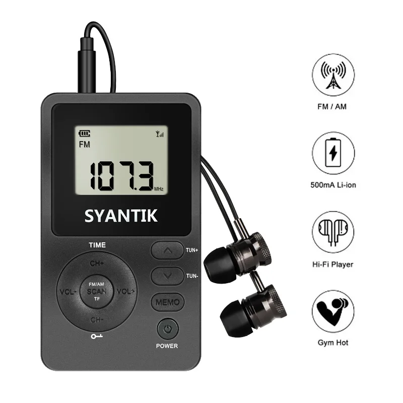 Mini-Pocket-Radio-with-Headphone-USB-Rechargeable-AM-FM-Portable-Radio ...