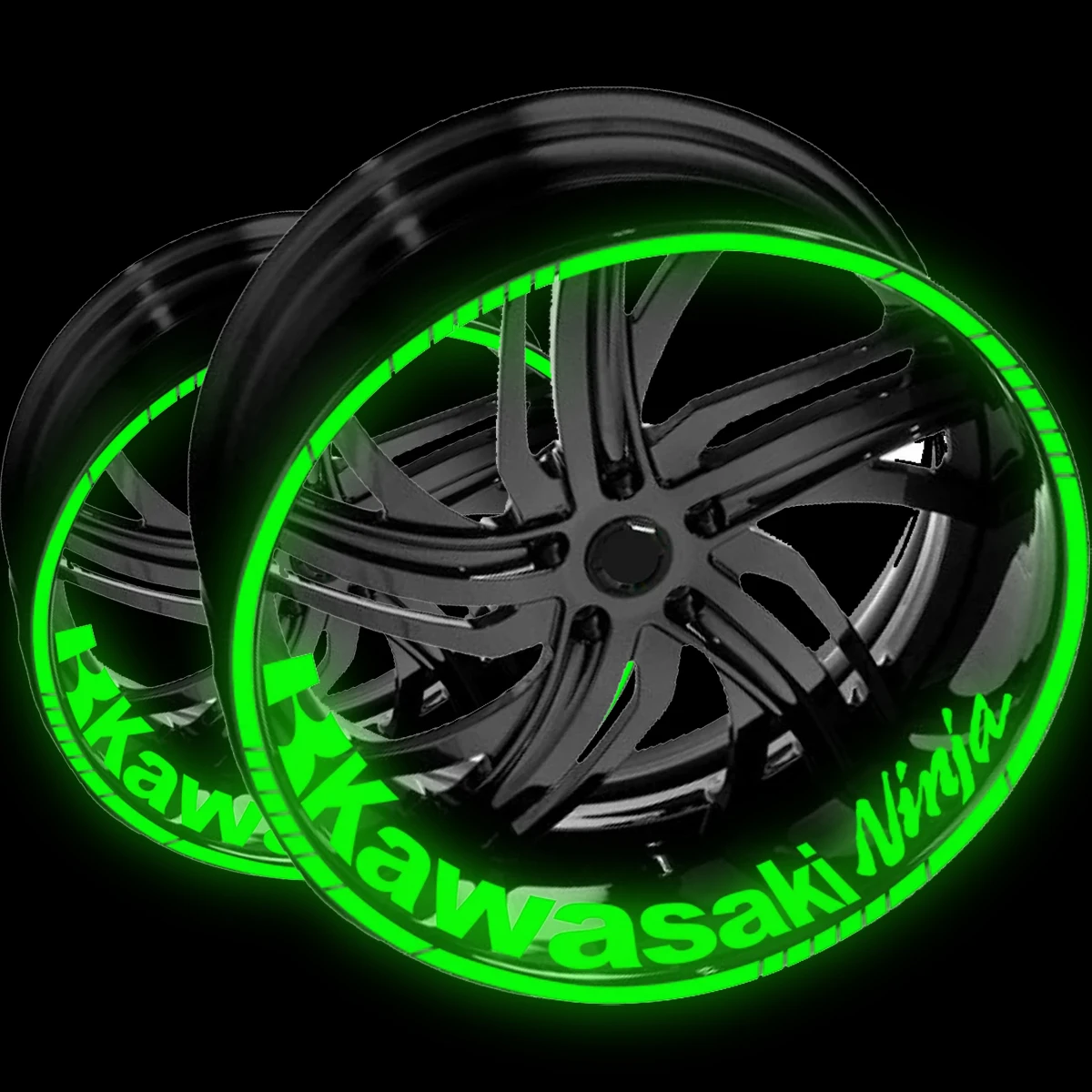 For Kawasaki Ninja Wheel Sticker Reflective Rim Decal ZX6R ZX10R ZX9R ...