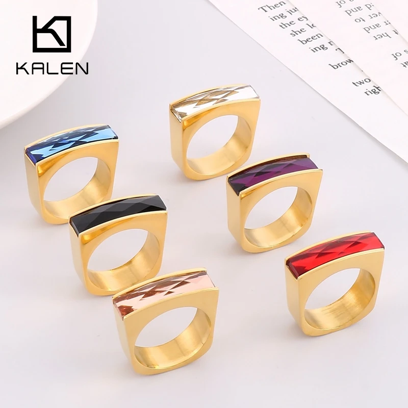 KALEN-Square-Multicolor-Luxury-Ring-Stainless-Steel-Bohemia-Colorful ...