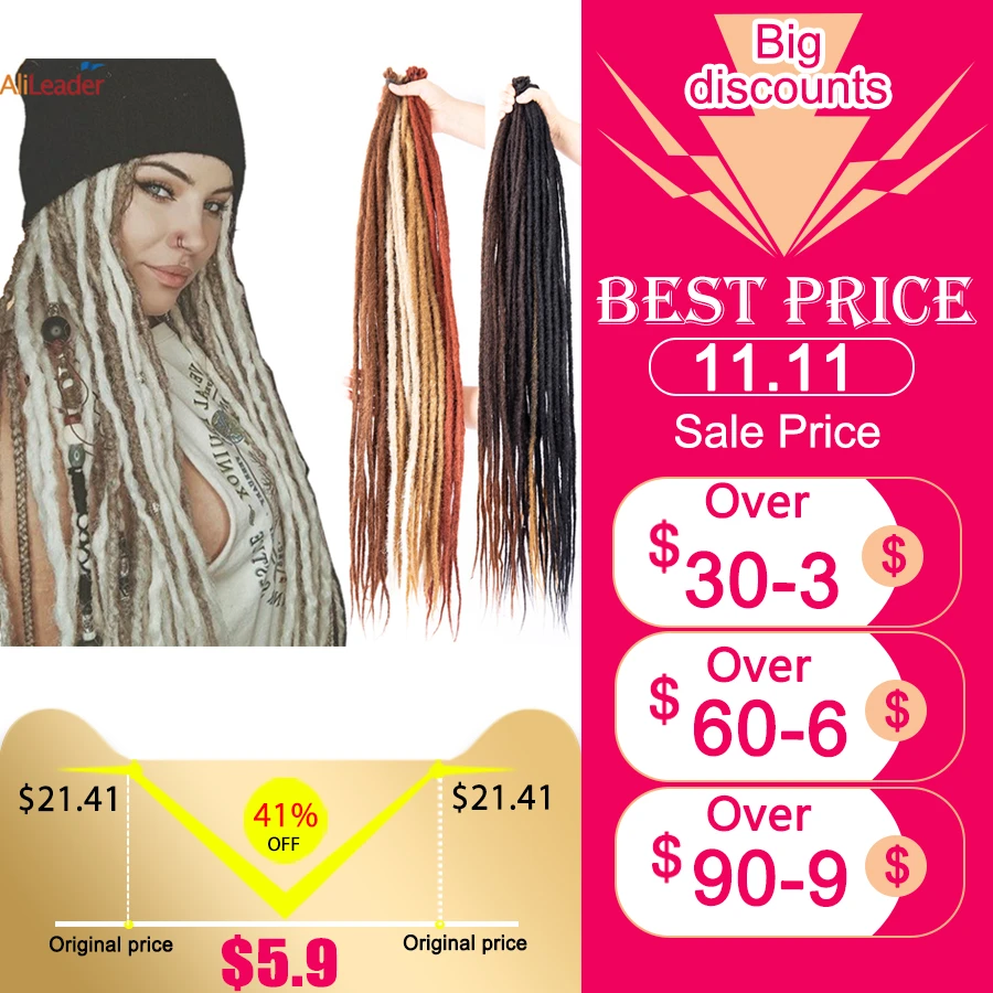 Fashion Reggae Hair 36" Synthtic Hair Braid Crochet Locks Hair For Men ...